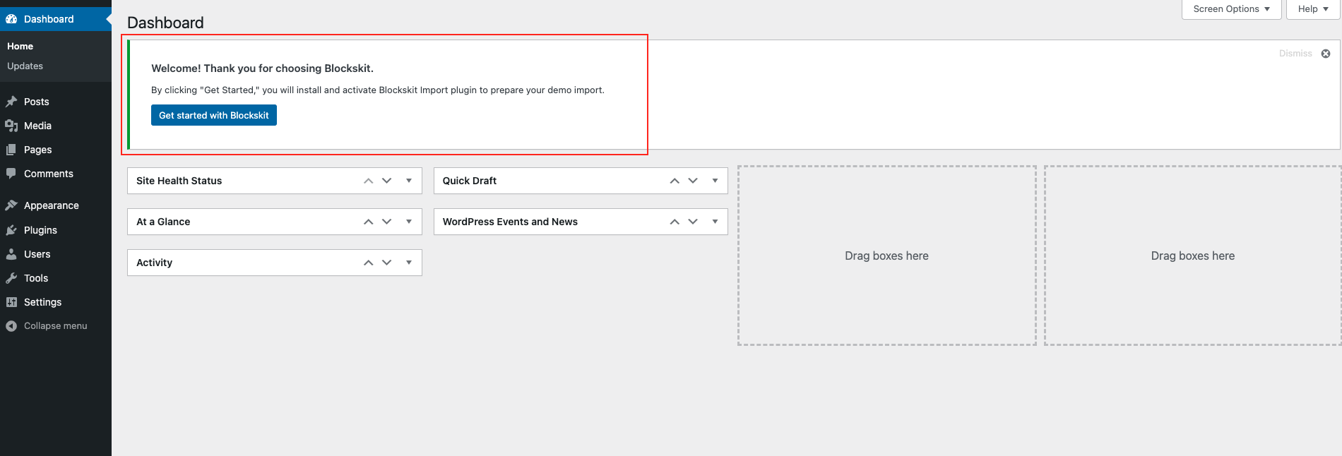 How to import starter websites – Blocks Kit
